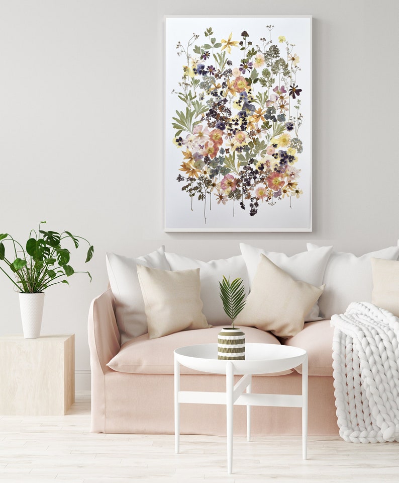 Pressed Flower PRINT Botanical Art Big Plants Art Dried - Etsy