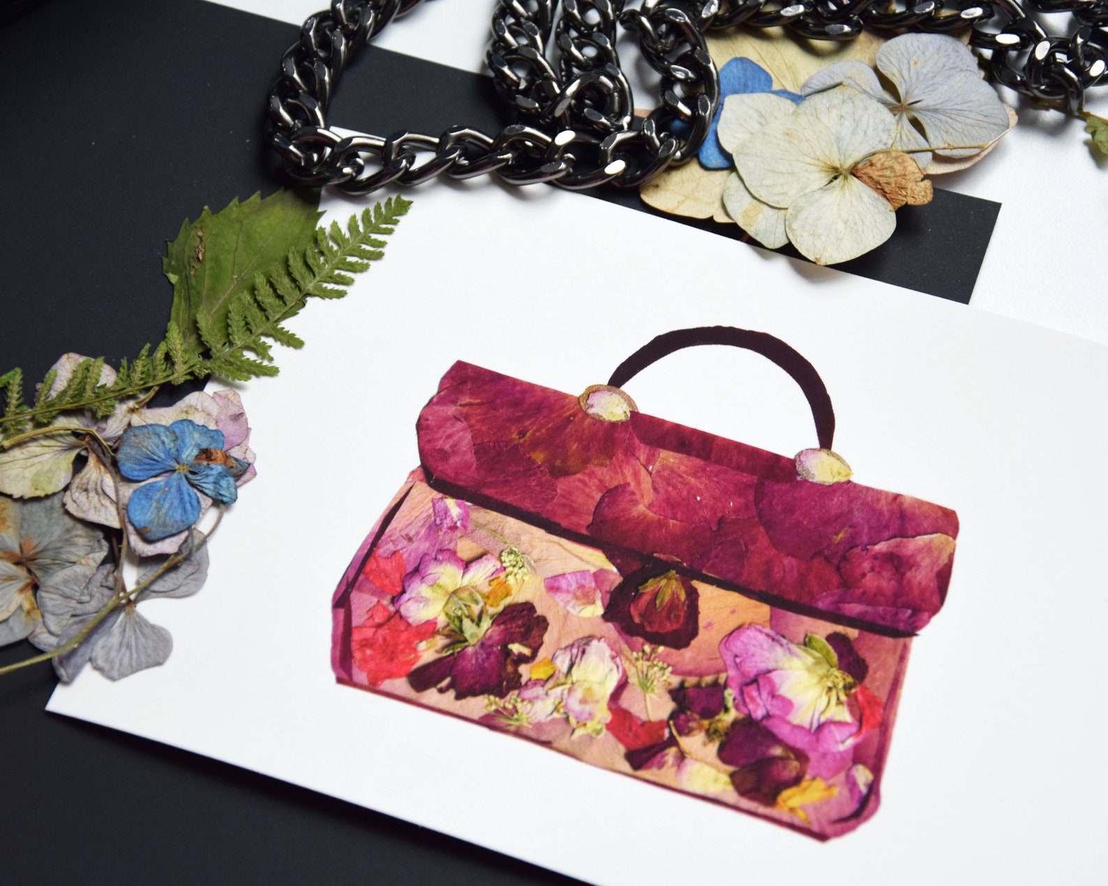 Purse PRINT of My Pressed Flower Art Purse Artwork Fashion Print ...