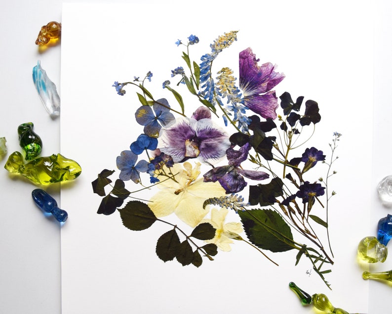 Floral print wall art Botanical print Floral picture Pressed | Etsy