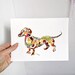 Dog Wall Art Print Teckel Print Pressed Flower Art Floral Teckel Art ...