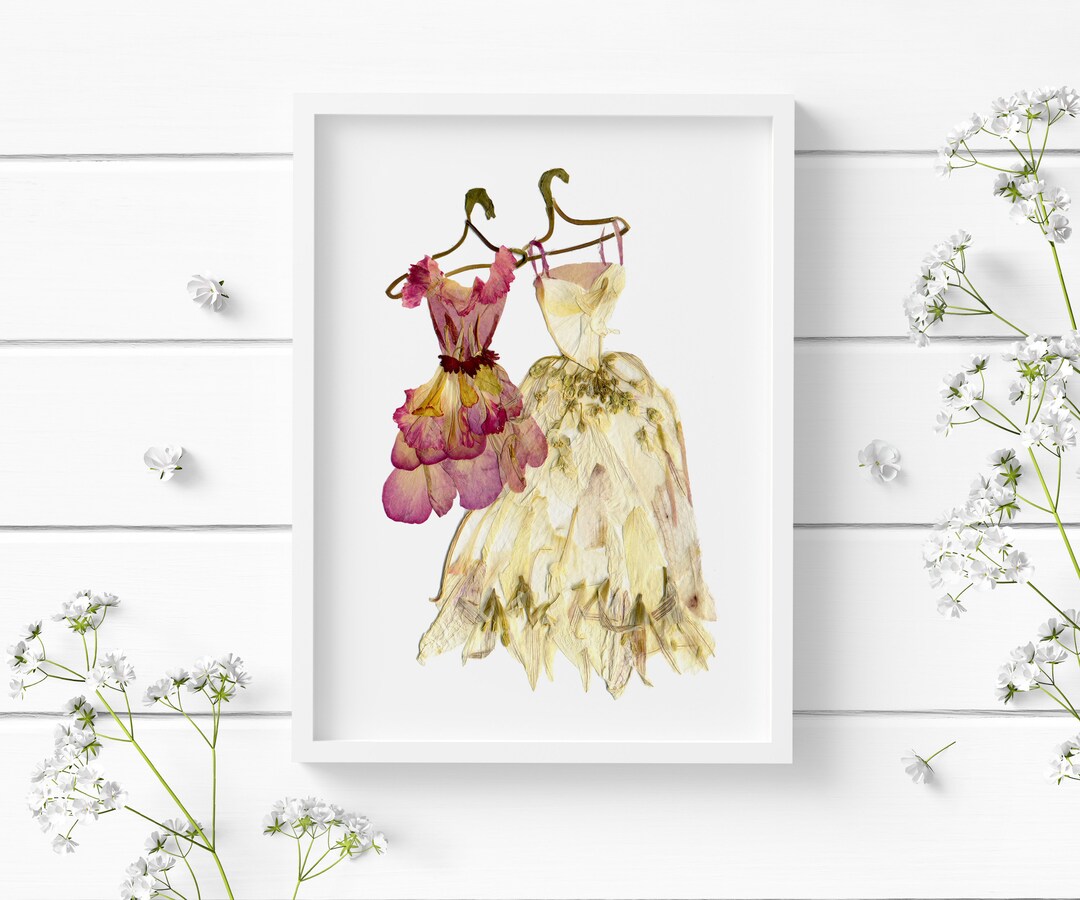 Wedding Dresses Print Wall Decor Art Girl Botanical Print Flowers Print ...