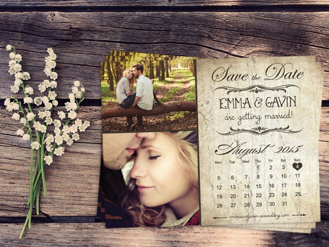 Personalized Save the Date Digital Design • Rustic Wedding - Etsy