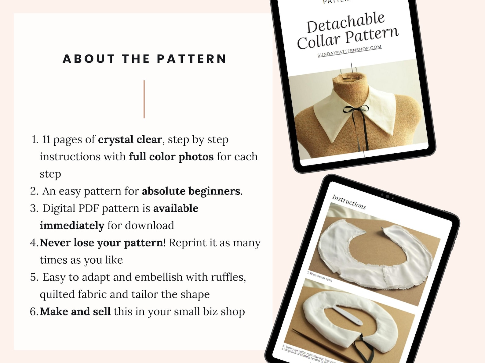 Bib Collar Pattern | Dickie Pattern | Oversized Collar Pattern ...