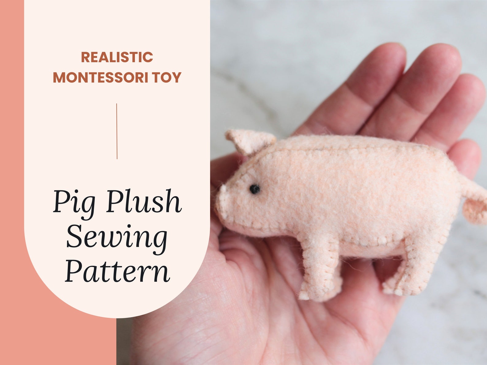 Pig Plush Pattern Felt Animal Pattern Pig Sewing Pattern - Etsy