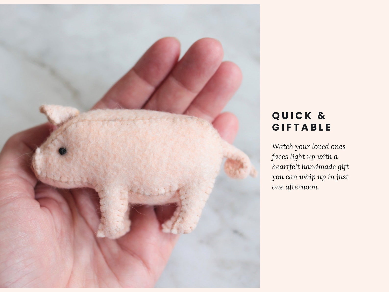 Pig Plush Pattern Felt Animal Pattern Pig Sewing Pattern - Etsy