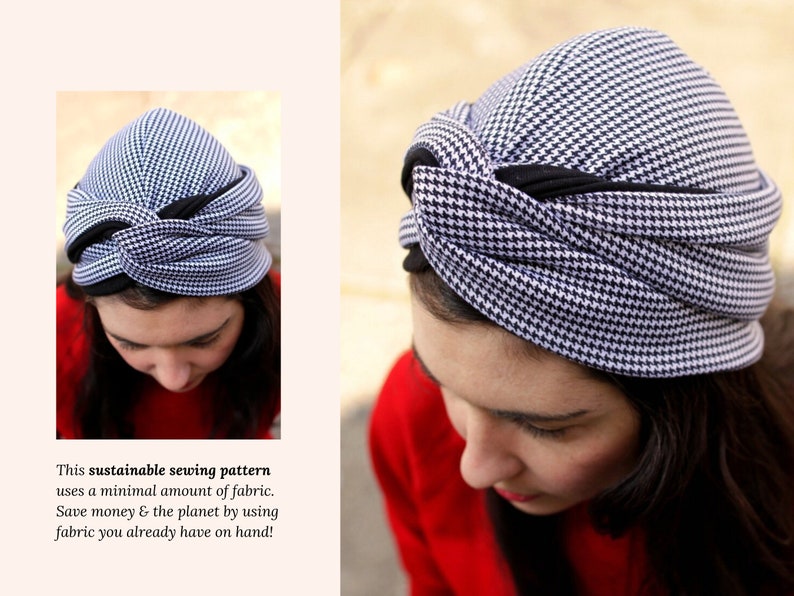 Turban Sewing Pattern With a Twisted Headband in a Vintage Style | Full ...