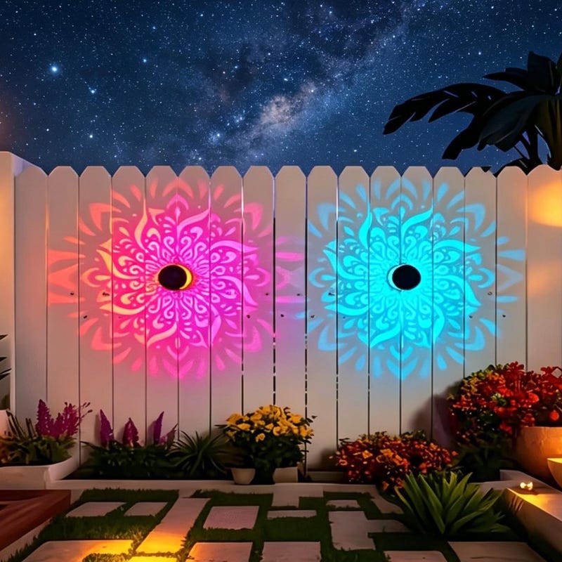 Mandala Solar Wall Lights - Etsy