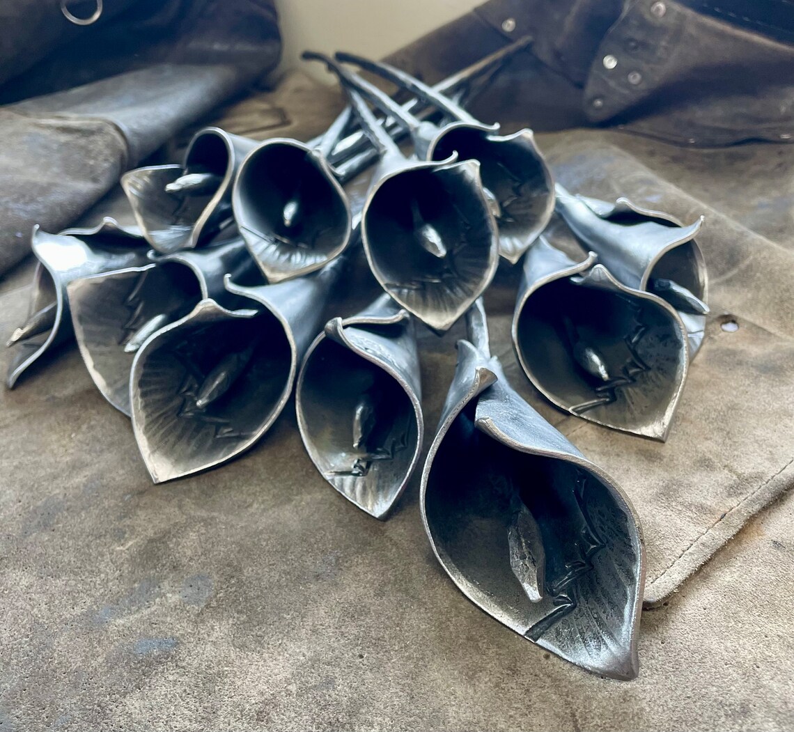 Steel Calla Lily Set of Five - Etsy