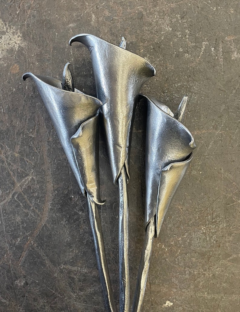Steel Calla Lily Set of Three - Etsy