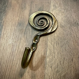 Hand-forged Scrolled Steel Hook: Rustic Wall Decor - Etsy