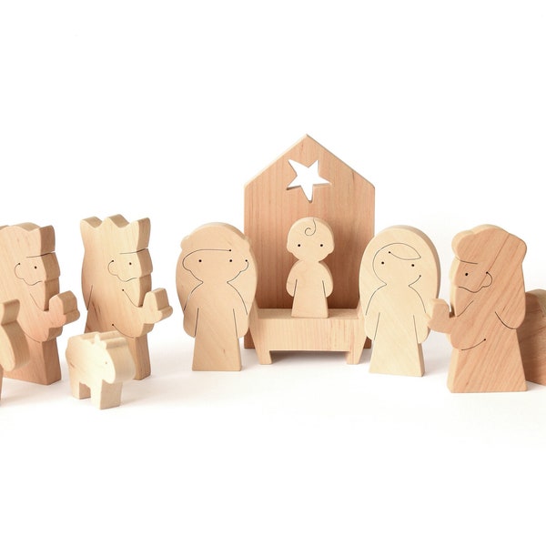 Wooden Nativity - Etsy