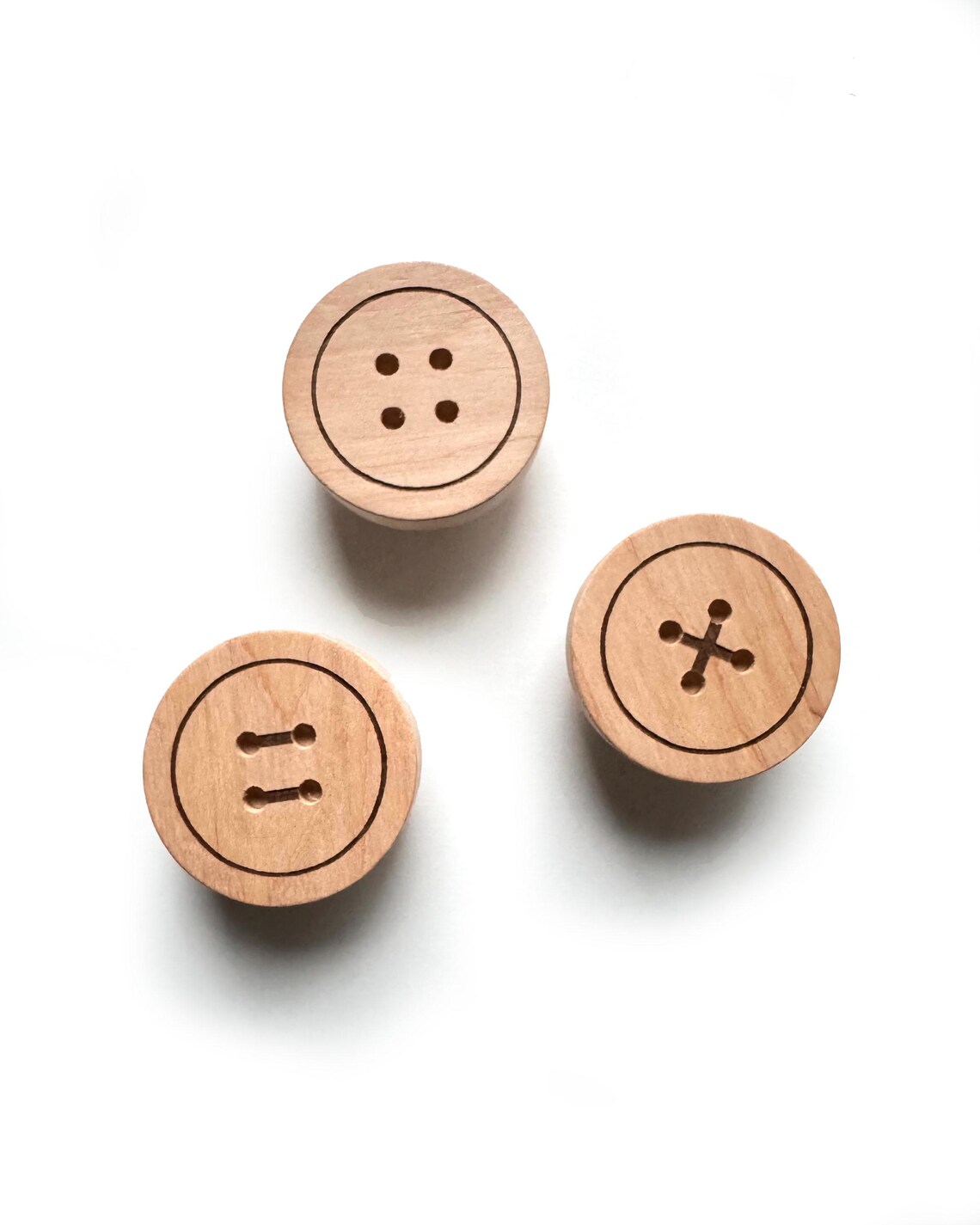 Wooden Button Knob - Dresser Drawer Pulls - Button Shape Cabinet Door ...