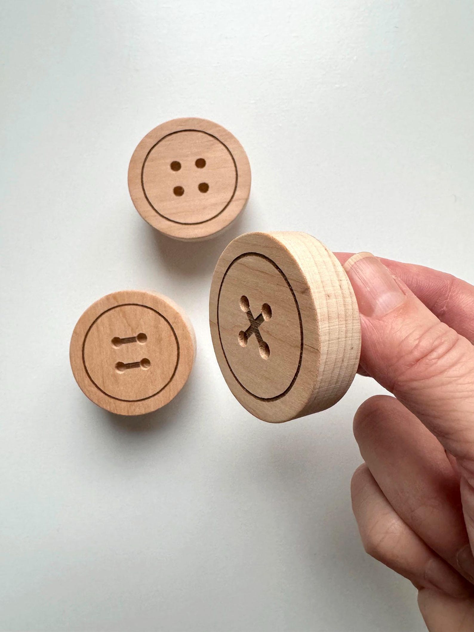 Wooden Button Knob - Dresser Drawer Pulls - Button Shape Cabinet Door ...