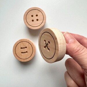 Wooden Button Knob - Dresser Drawer Pulls - Button Shape Cabinet Door ...
