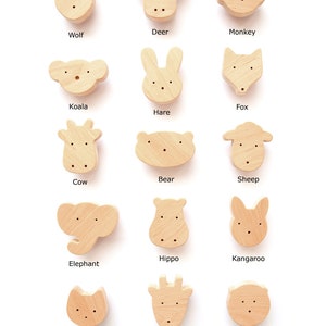 Wooden Animal Knobs for Nursery Drawers and Cabinets by Mielasiela 1 ...