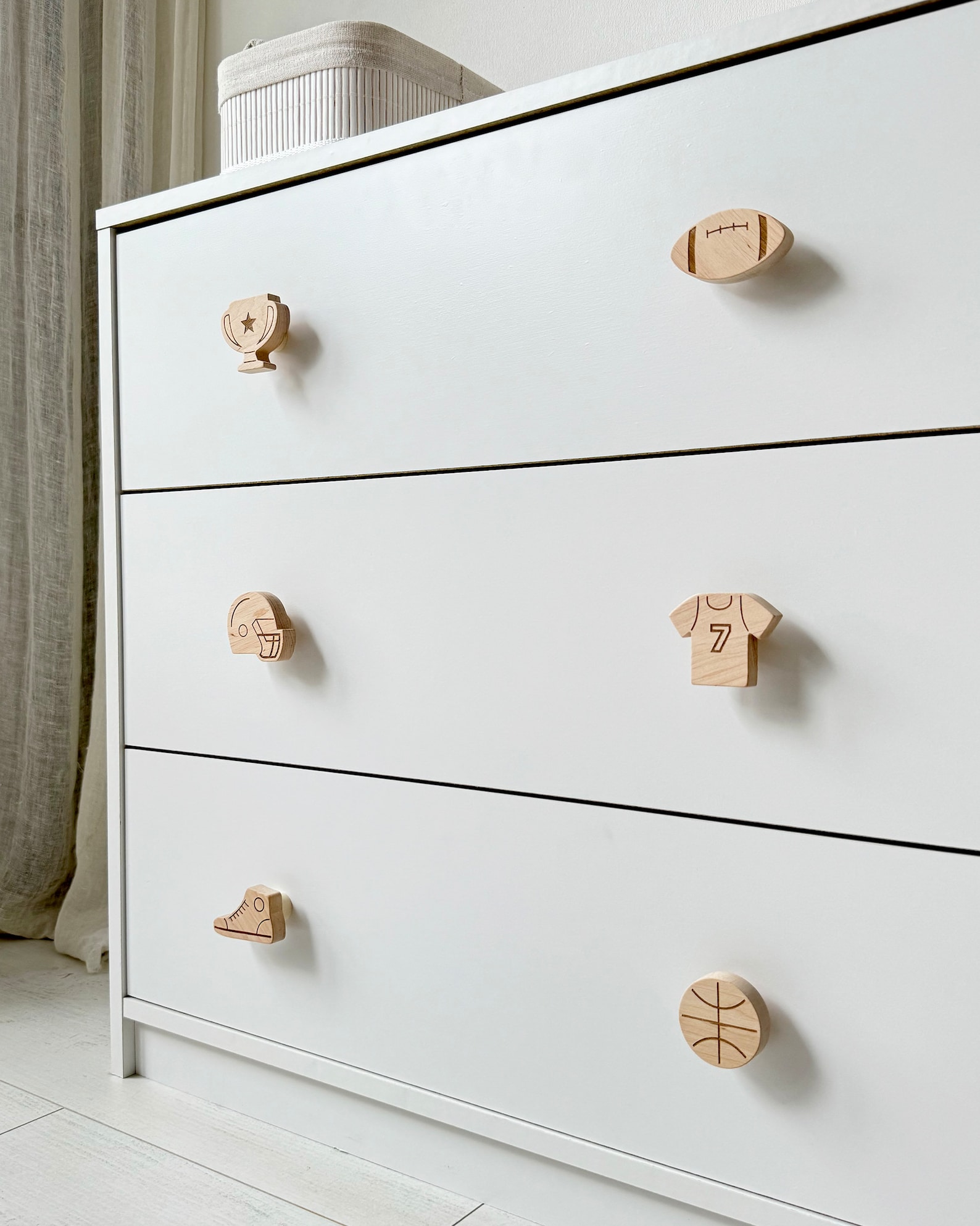 Sports Themed Wood Knobs: Nursery Dresser Drawer Pulls (1 Pcs) - Etsy