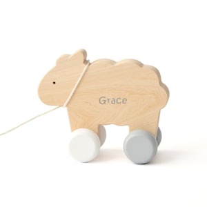 Wooden Sheep Push Pull Toy: Toddler Rolling Animal Toy - Etsy