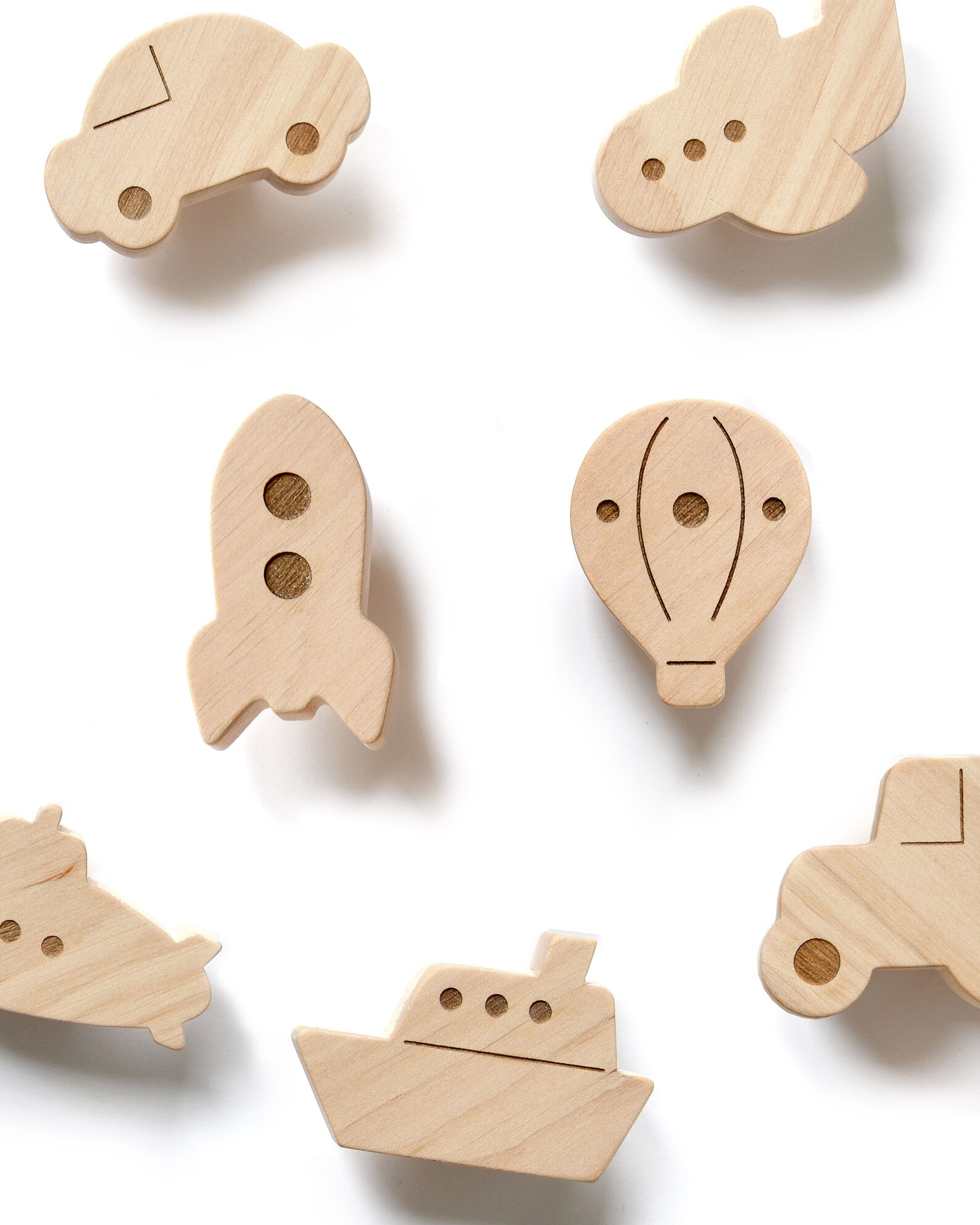 Boy Nursery Wall Hooks Transport - Vehicle Wood Hooks, Kids Coat Hooks ...