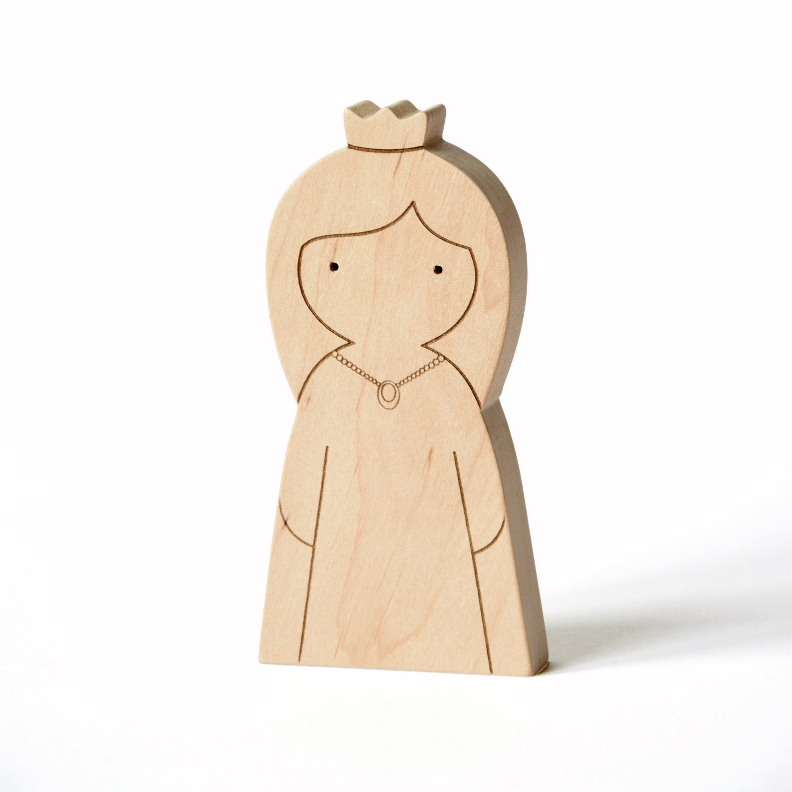Natural Wood Princess Doll: Waldorf-inspired Toy - Etsy