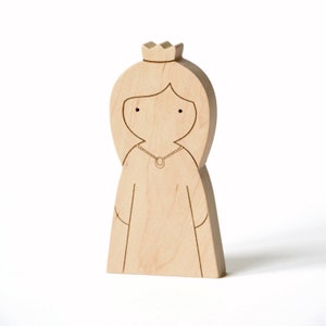 Natural Wood Princess Doll: Waldorf-inspired Toy - Etsy