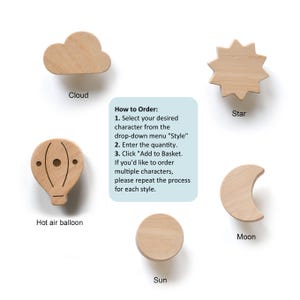 Nursery Dresser Knobs Clouds, Sky & Air Balloons - Wooden Sky Themed Drawer Pulls - 1 Pcs - Etsy