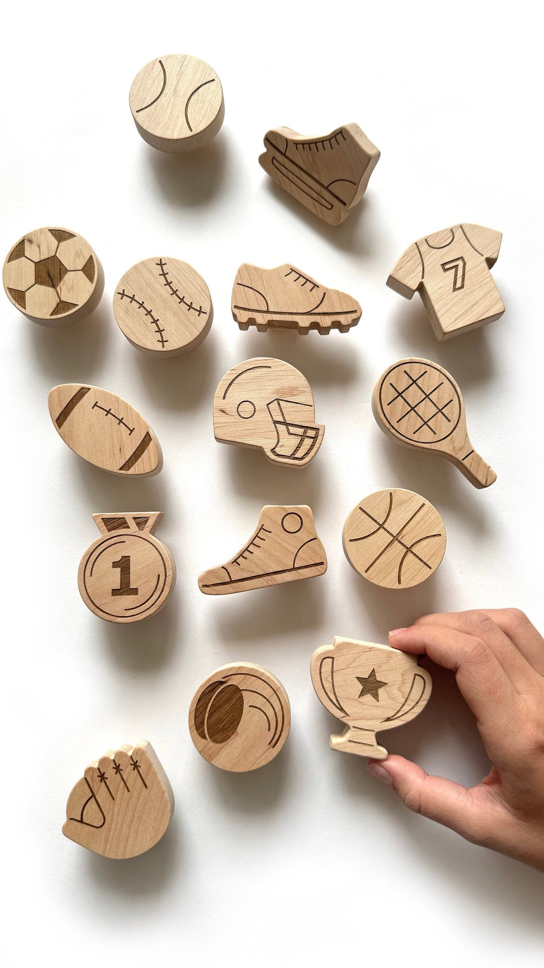 Wooden Knobs for Sports Nursery Decor - Dresser Drawer Pulls for Boy's ...