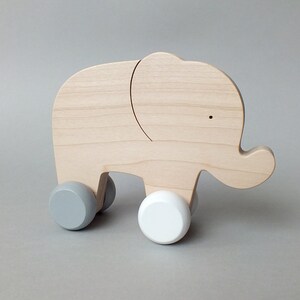 Personalized Wooden Push Toy Elephant - Toy on Wheels for Toddler - Etsy