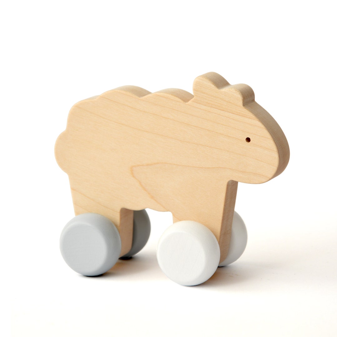 Wooden Sheep Push Pull Toy: Toddler Rolling Animal Toy - Etsy