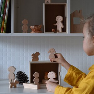 Waldorf Natural Wooden Dolls People - Human Figures - Wood Toy for Role ...