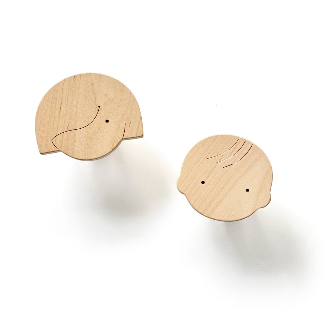 Nursery Wall Hook - Girl and Boy - Wooden Hooks for Kids Room - SAMPLE ...