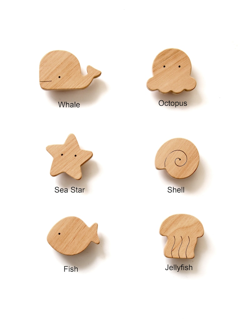 Wood Wall Hooks Ocean - Decorative Wall Hook for Kids Room Sea ...