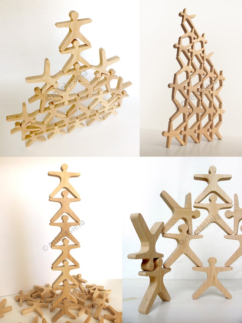 Wooden Stacking and Balancing Game - Balance Stacking Toy - ACROBATS ...
