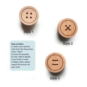 Wooden Button Knob - Dresser Drawer Pulls - Button Shape Cabinet Door ...