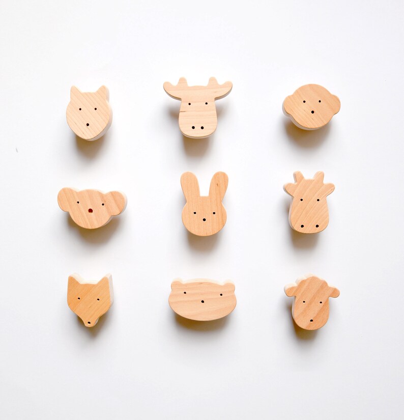 Wooden Animal Knobs for Nursery Drawers and Cabinets by - Etsy