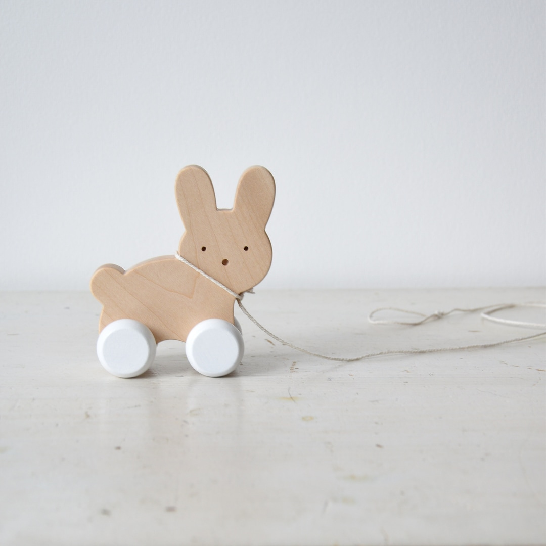 Wooden Toy Bunny, Push & Pull Toy Rabbit - Easter Gift for Kids - Etsy