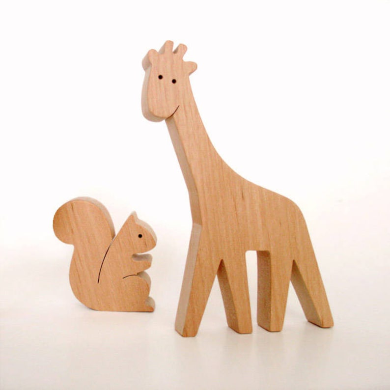 Wooden Animal Figures: Waldorf Toys for Toddlers, Animal Zoo Playset - Etsy