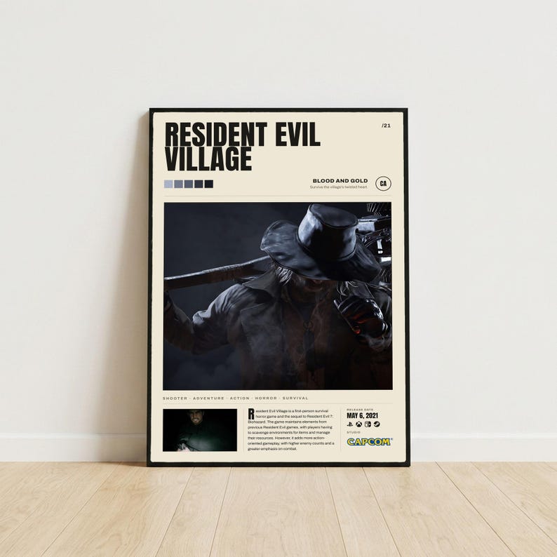 Resident Evil Village Poster, Horror Survival Game Art (digital ...