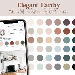 Elegant Earthy Solid Instagram Highlight Covers, Tan Blue Green Terra ...