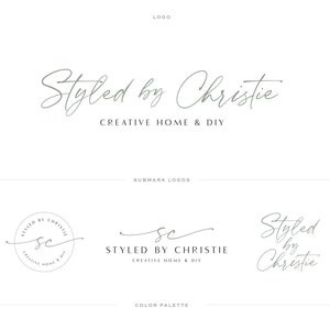 Modern Calligraphy Logo Premade Photography Logo Boutique - Etsy