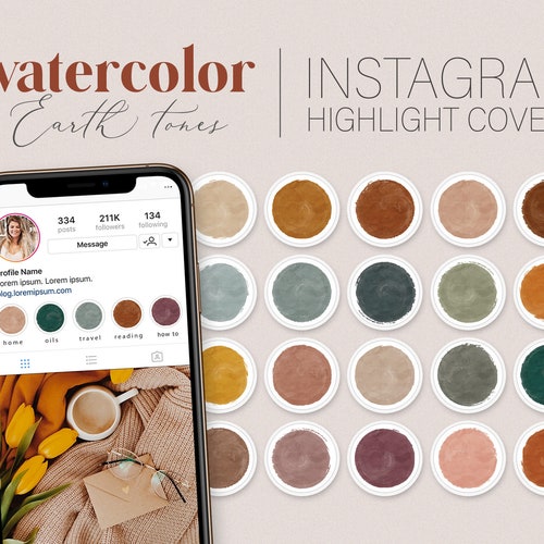 Instagram Story Highlight Icons Watercolor Circles Clipart - Etsy