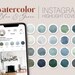 20 Blue Green Watercolor Instagram Highlight Covers Cool - Etsy
