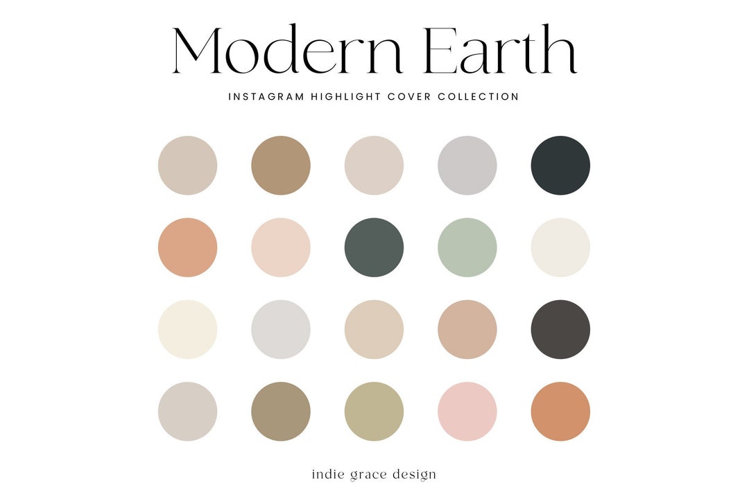Modern Earthy Solid Color Instagram Highlight Covers, Earth Tone IG ...