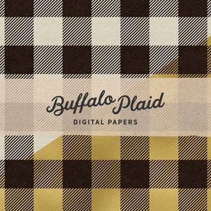 Vintage Buffalo Plaid Papers - Digital Foil Papers - Plaid Patterns ...