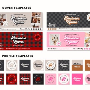 Editable Retro Facebook Kit, Groovy Script Facebook Page Banners, DIY ...