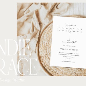 Minimalist 5x7 Vertical Card Mockup, Wedding Stationary Mockup, Boho ...