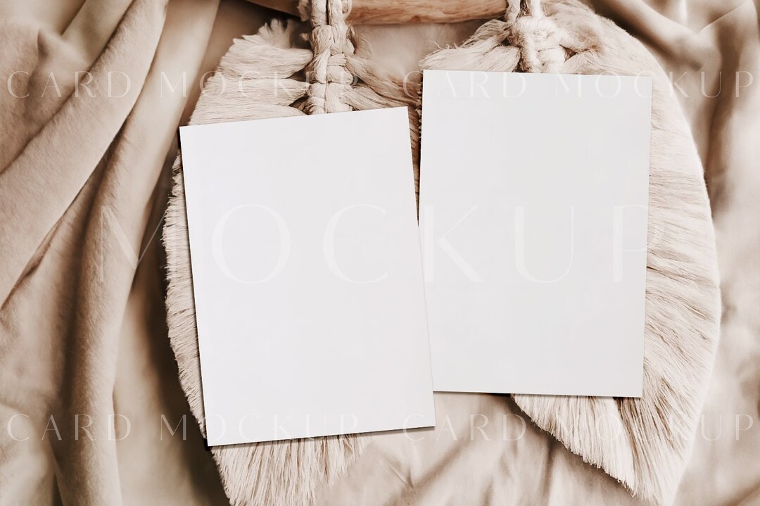 Boho Card Mockup, Vertical Card Mockup, Wedding Stationary Mockup ...