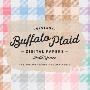 Pretty Pastel & Rose Gold Vintage Buffalo Plaid Papers - Check Checkker ...