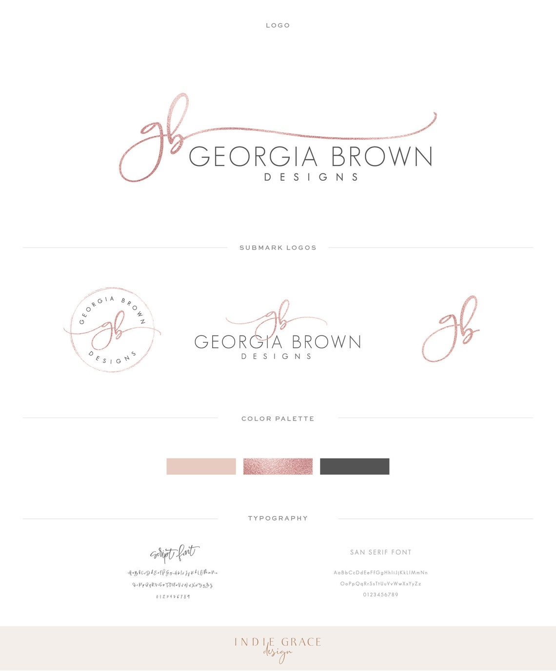 Custom Premade Hand Drawn Initials Logo photography | Etsy