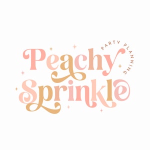 Peach Retro Font Logo Instant Download, Colorful Bright Logo Design ...