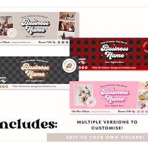 Editable Retro Facebook Kit, Groovy Script Facebook Page Banners, DIY ...